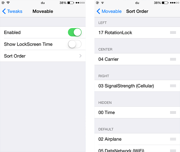 How to rearrange status bar icons on your iPhone with Moveable ...